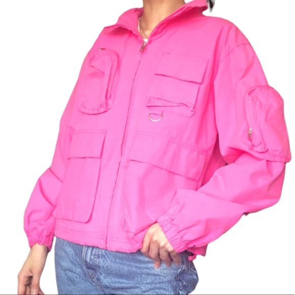 TNA | Jackets & Coats | Tna Aritzia Overload Cargo Jacket Hot Pink ...
